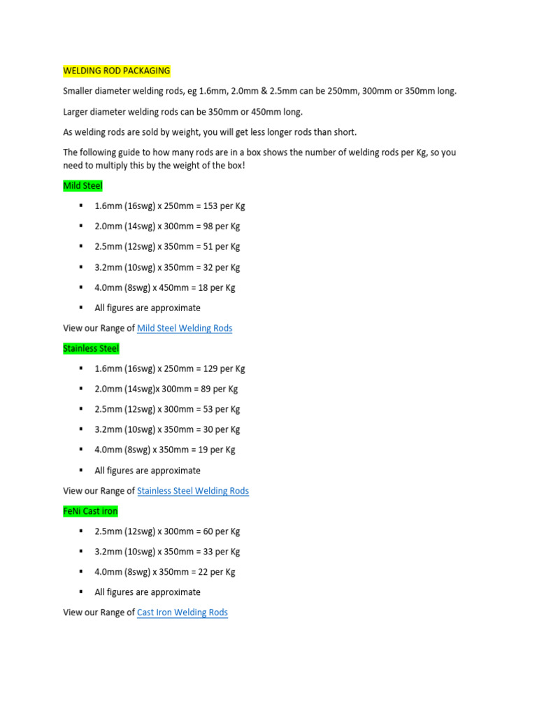 Welding Rod Calculation 2024 | Download Free PDF | Welding | Construction