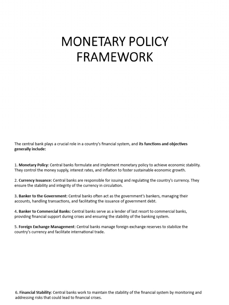 Ch. 2 MONETARY POLICY FRAMEWORK | PDF | Exchange Rate | Floating ...