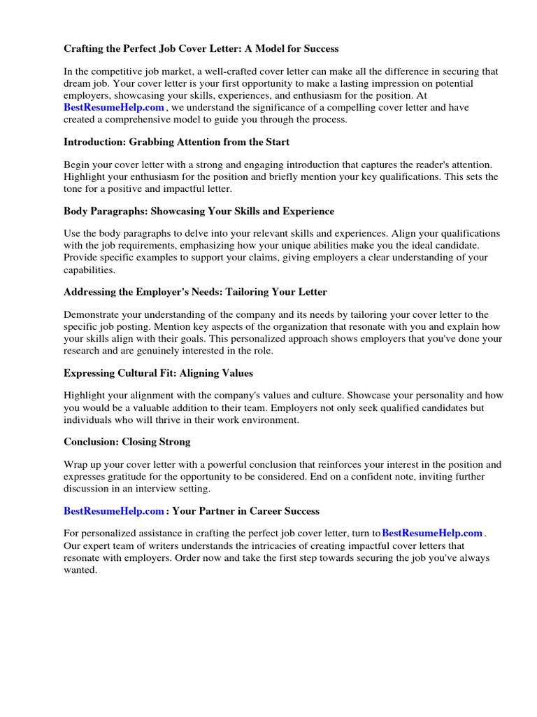 Job Cover Letter Model | PDF | Résumé | Http Cookie