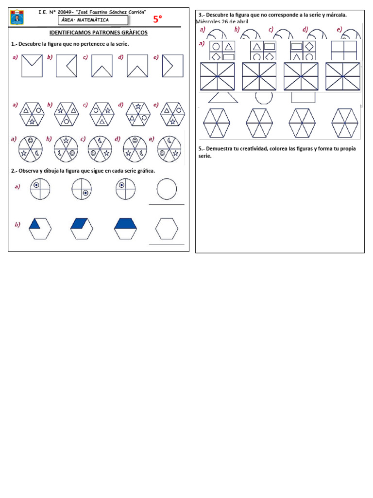 Identificación de Patrones Gráficos 5° | PDF | Arte