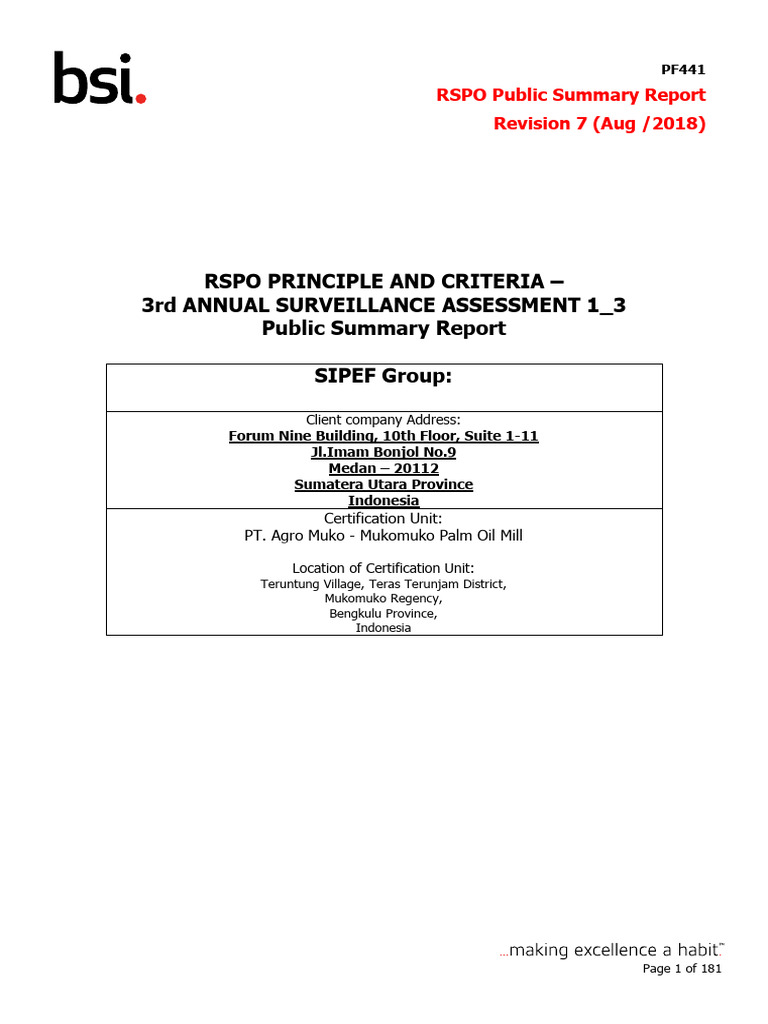 2.3 Rspo PC PT Agro Muko Mukomuko Pom Asa1 3 | PDF