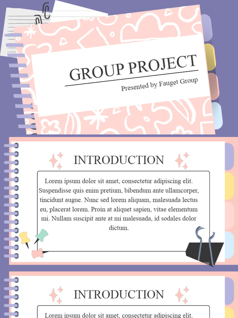 Pastel Spiral Notebook Group Project Presentation | PDF