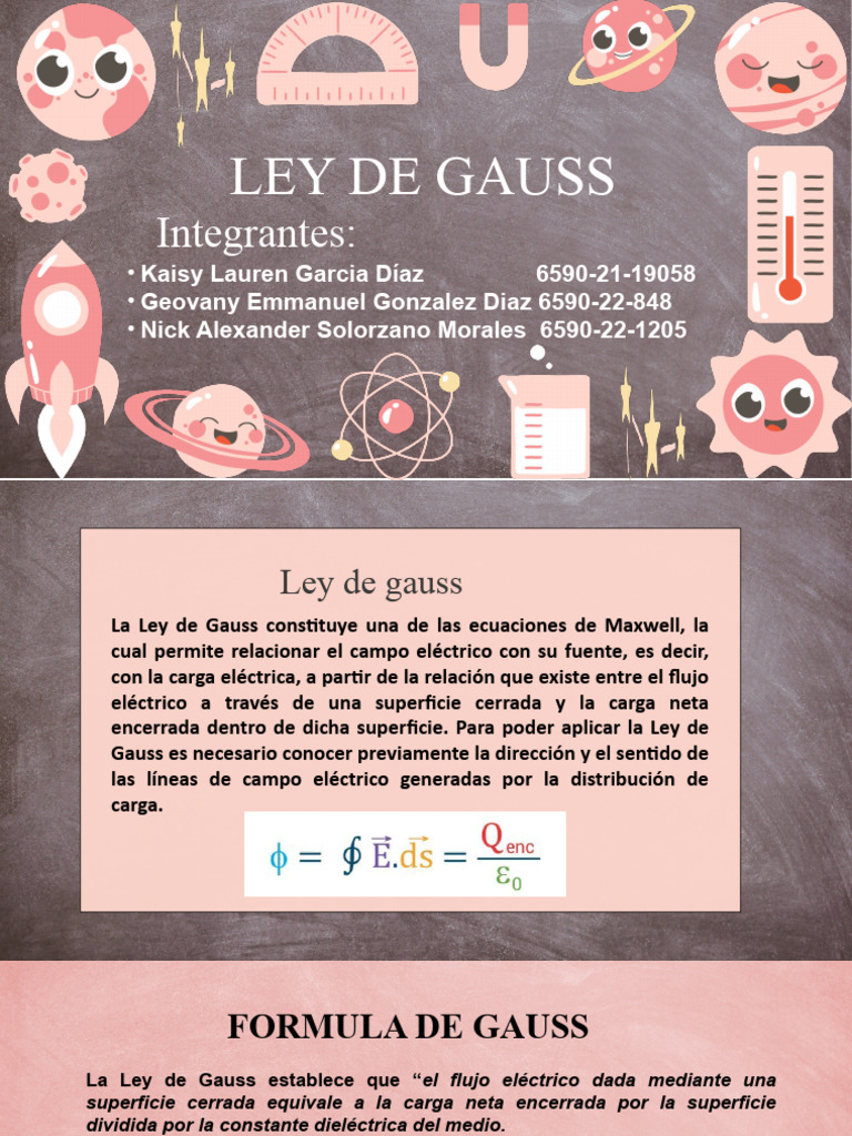 Presentación de Las Leyes de Gauss | Descargar gratis PDF | Campo eléctrico | Física