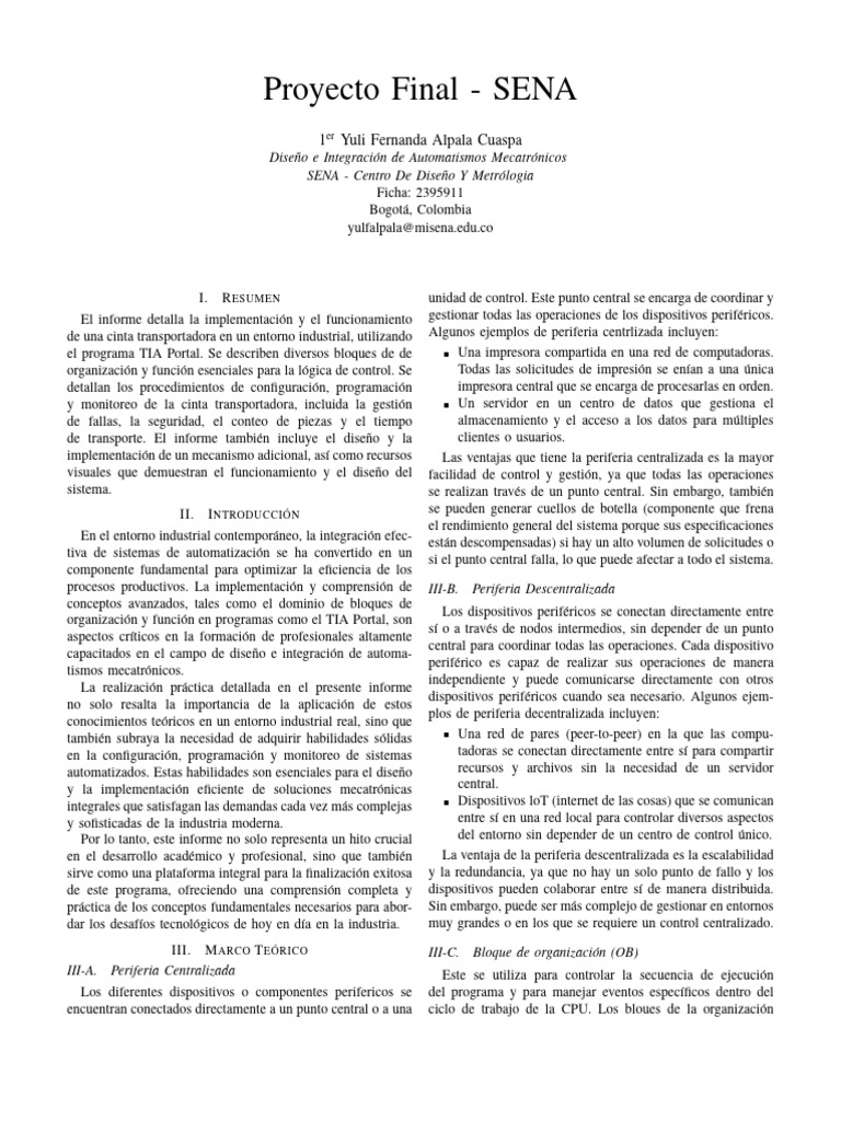 Proyecto Final - Sena | PDF