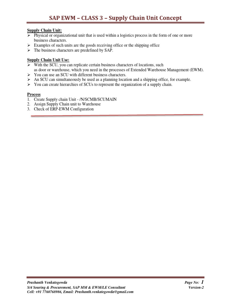 EWM CLASS 3 - EWM Basic Configuration | PDF