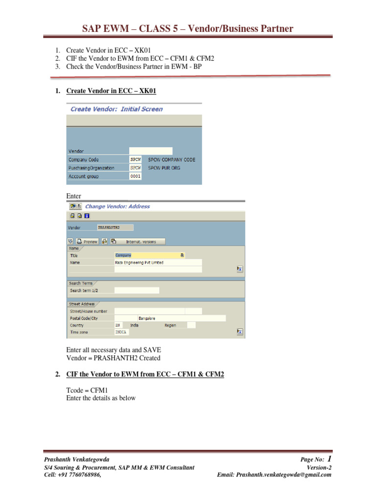 EWM CLASS 5 - Business Partners | PDF | Information Technology | Computer Architecture