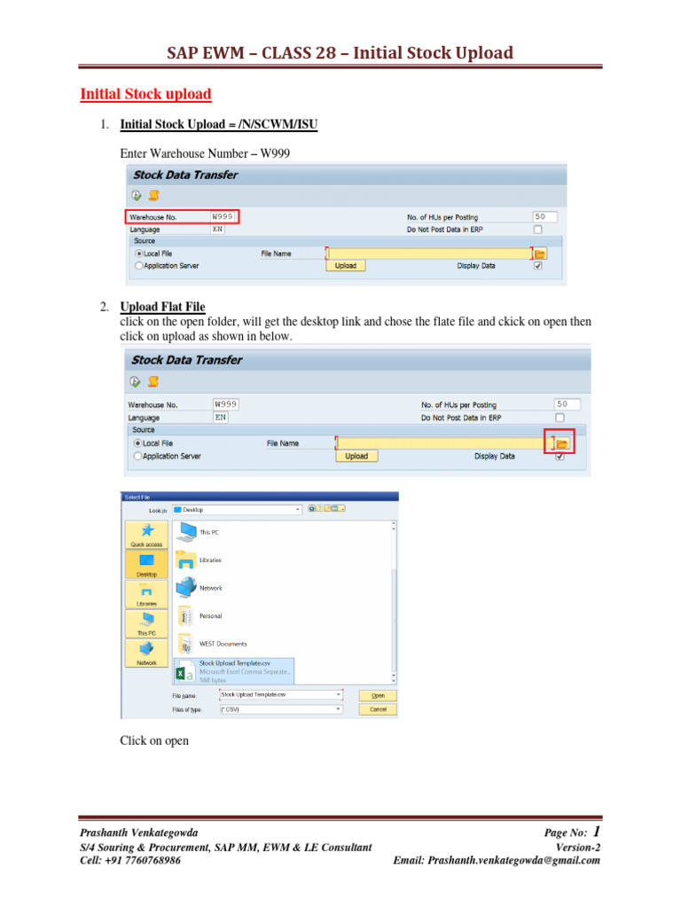 Initial Stock Upload in SAP EWM | PDF | Computers