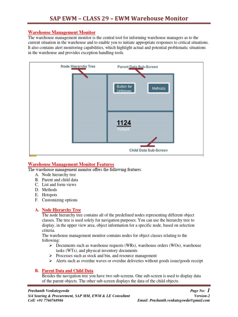 EWM CLASS 29 - EWM Warehouse Monitor | PDF | Warehouse | Information ...