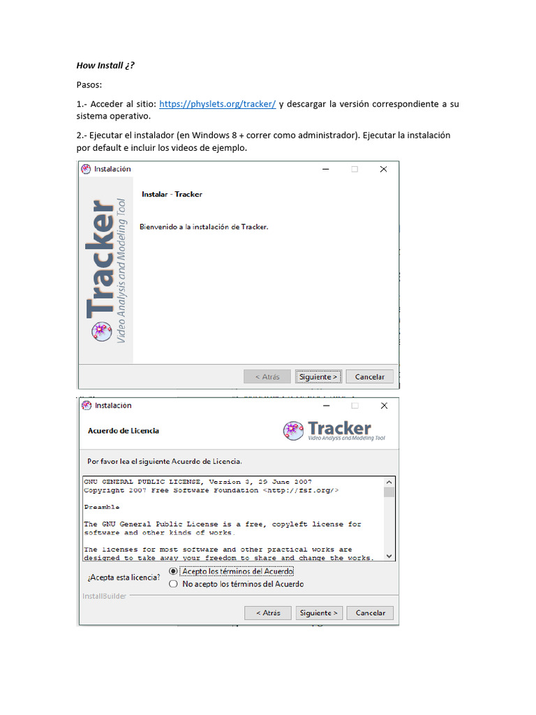 How Install TRACKER | PDF | Ventana (informática) | Vídeo