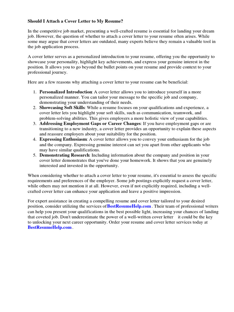 Do I Attach Cover Letter To Resume | PDF | Résumé