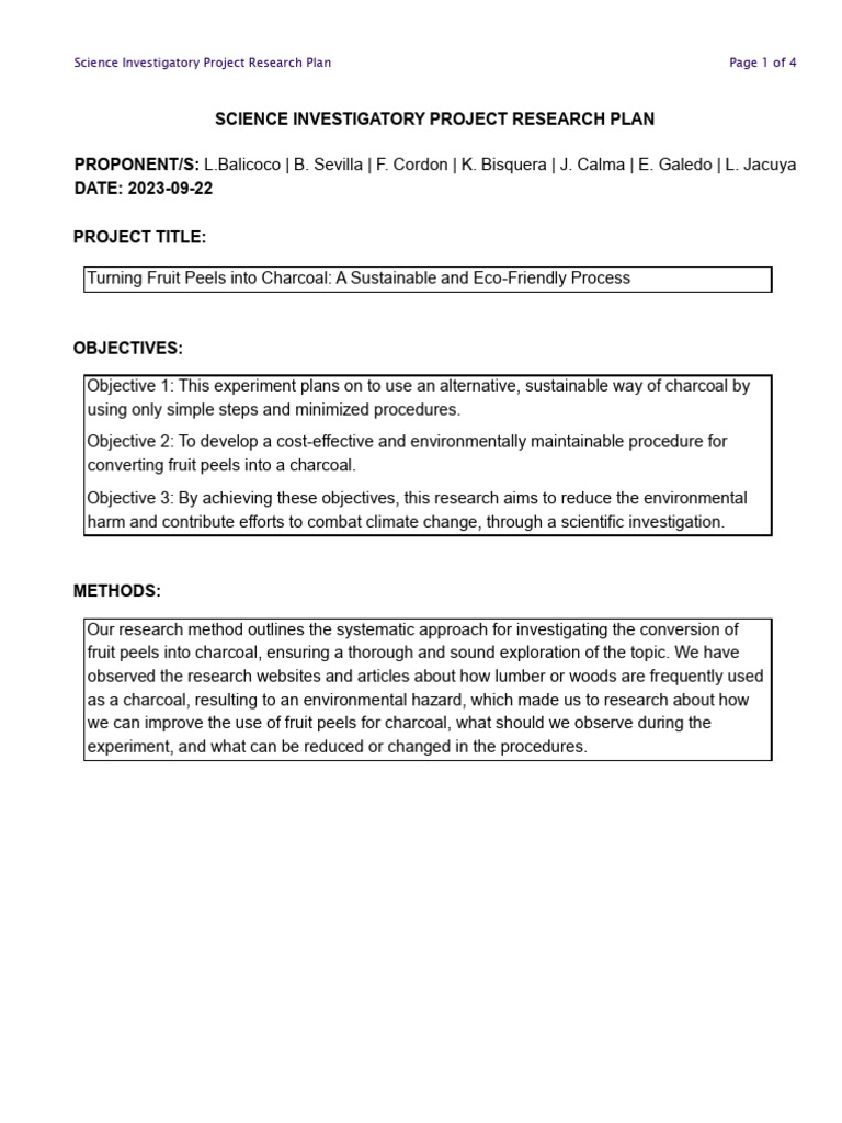 SIP example only | PDF | Charcoal | Corn Starch