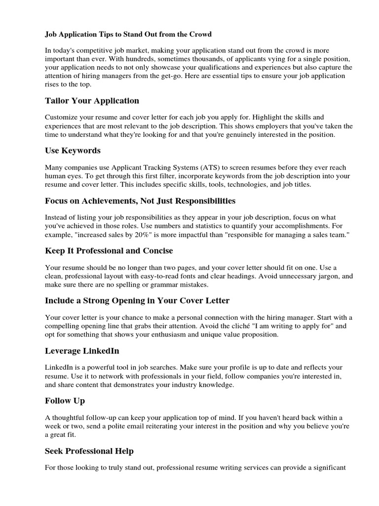 Job Application Success Tips | PDF | Résumé