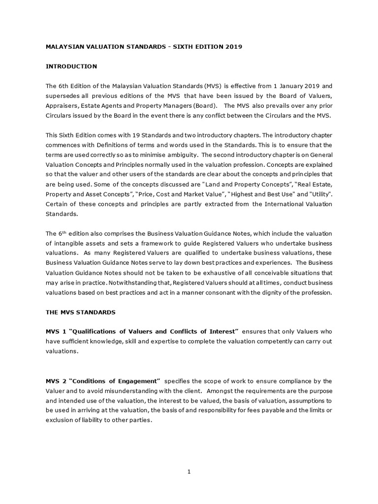 MVS-BOARD | PDF | Real Estate Appraisal | Valuation (Finance)