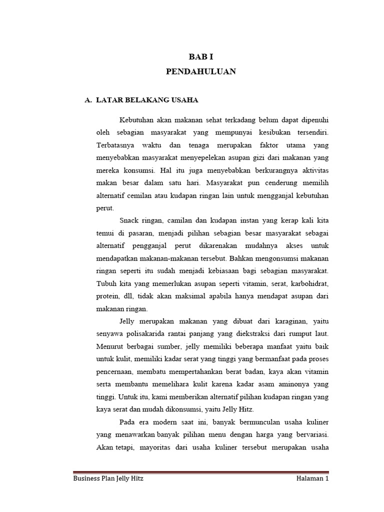 PROPOSAL - BUSINESS - PLAN Kel 5 | PDF