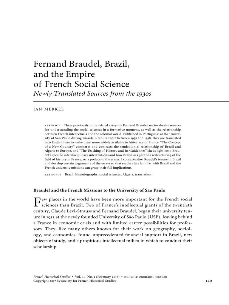 Fernand Braudel Brazil and The Empire of | PDF | Liberal Arts Education