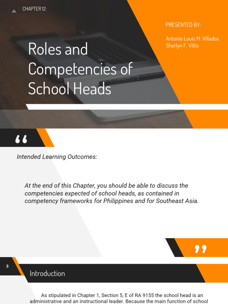 Chapter 12 Roles and Competencies of School Heads | PDF | Leadership ...