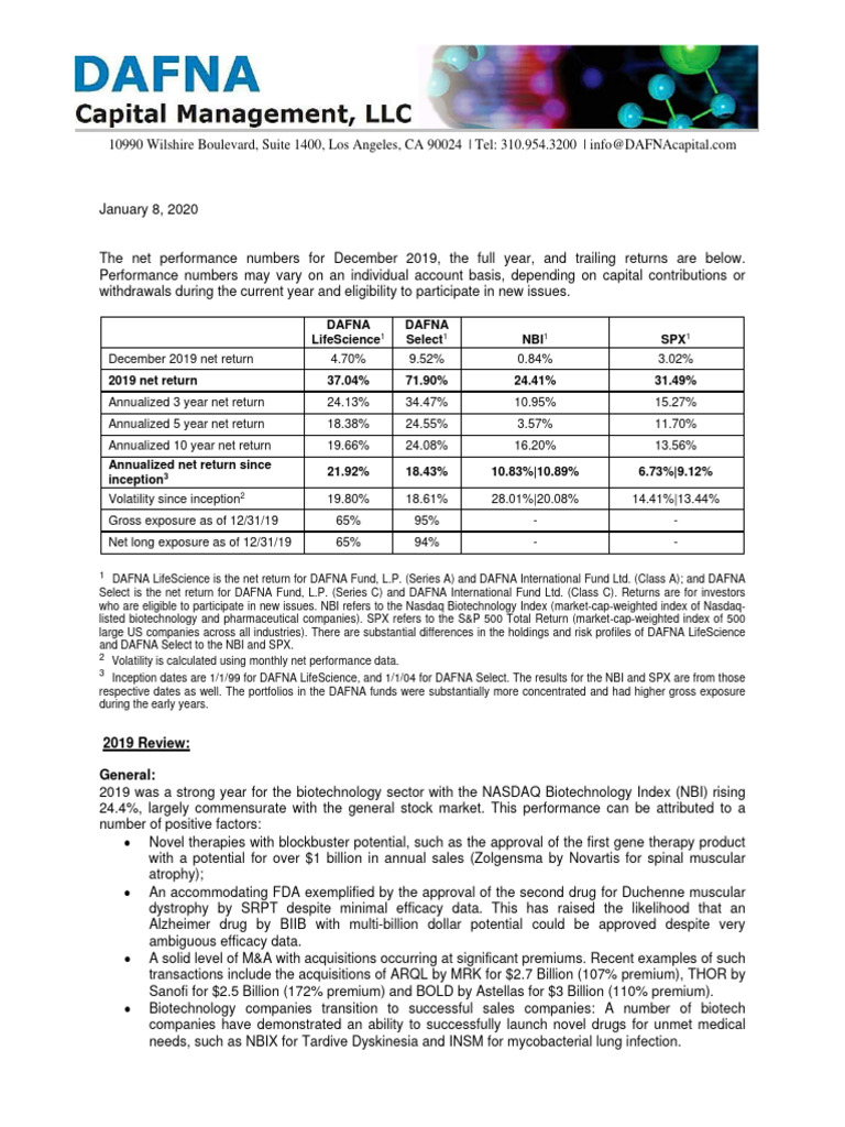 2019 Year-End Investor Letter | PDF | Investing | Mergers And Acquisitions