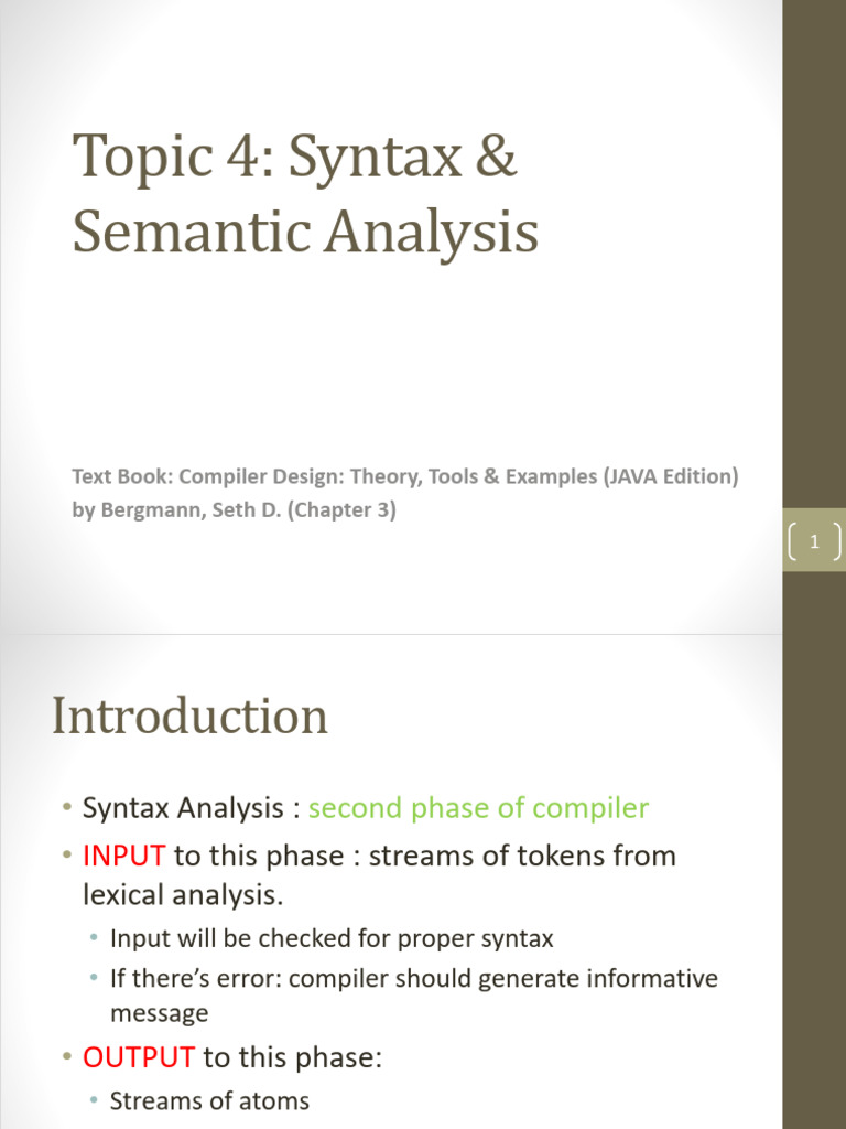 Topic 4 | PDF | Parsing | Syntax