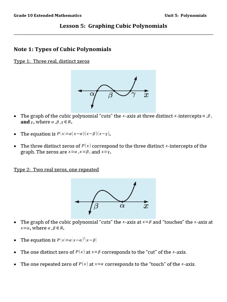 EXT U5 L2 - Introduction To Polynomials | PDF | Zero Of A Function ...