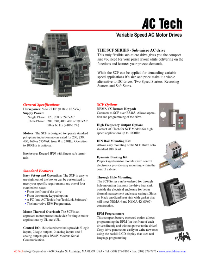 Ac Tech SCF Manual | Download Free PDF | Electric Motor | Alternating Current