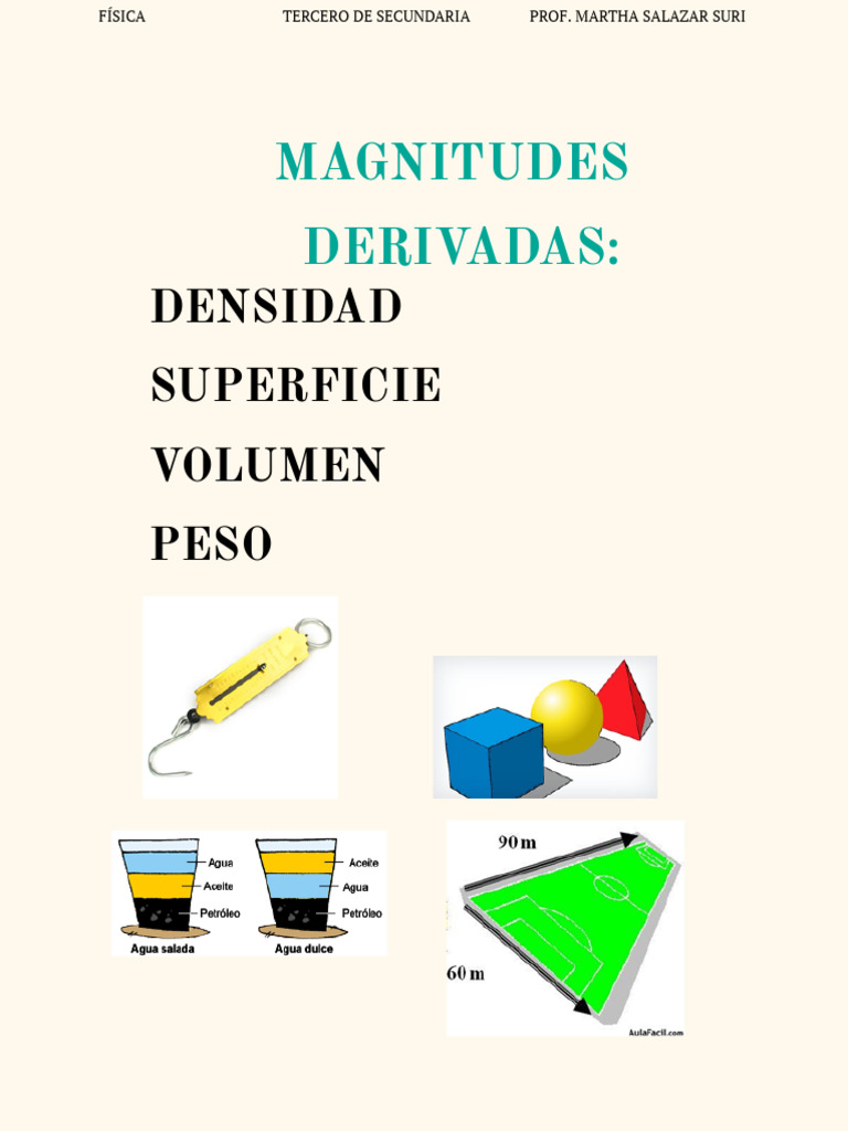 Magnitudes Derivadas | PDF | Densidad | Volumen