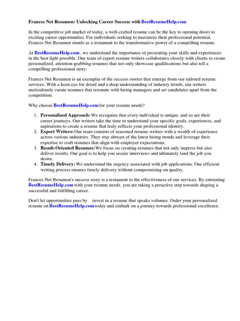 Frances Net Resumen | PDF | Résumé