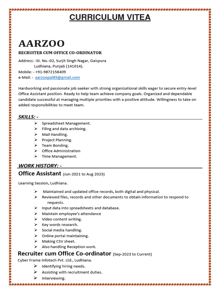 Cv-1 Compressed | PDF | Recruitment | Communication