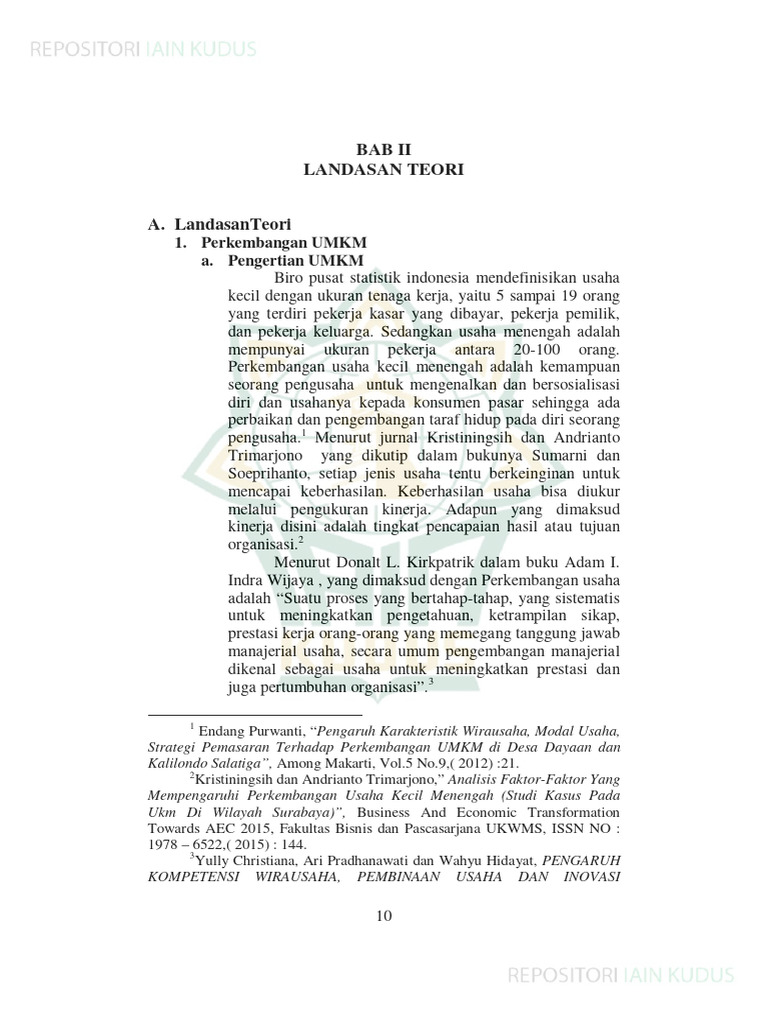 Referensi Teori Perkembangan UMKM | PDF