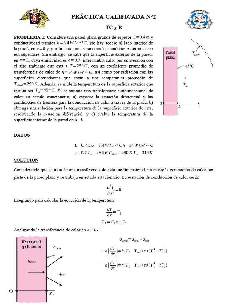 PC1 - P2 - Solucion | PDF | Conduccion termica | Calor