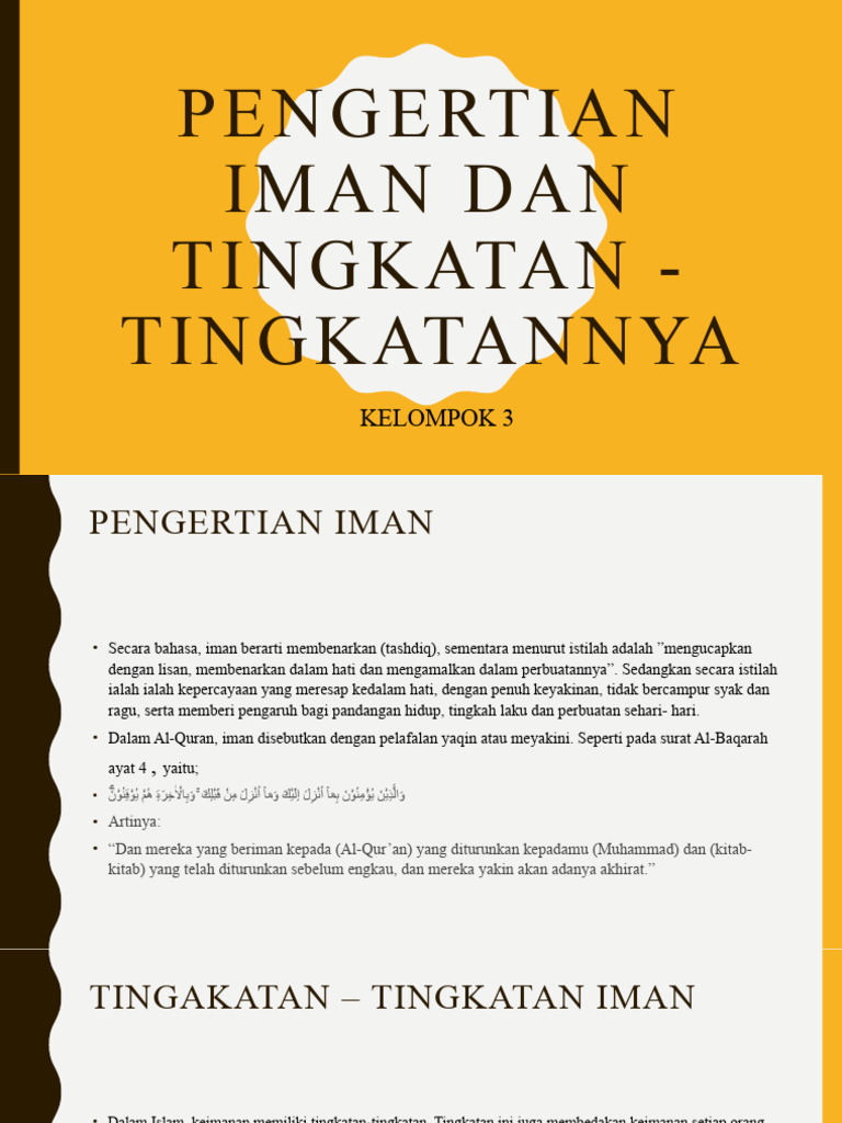 Pengertian Iman Dan Tingkatan - Tingkatannya | PDF