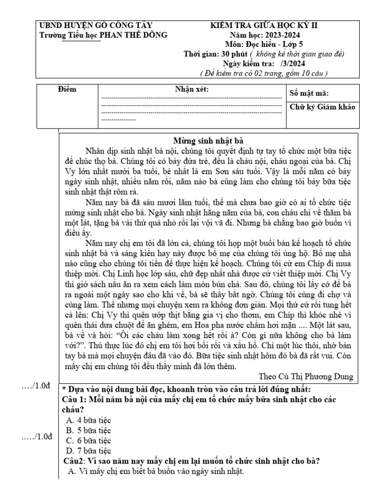 Đề thi GK2 LAN .23-24 | PDF