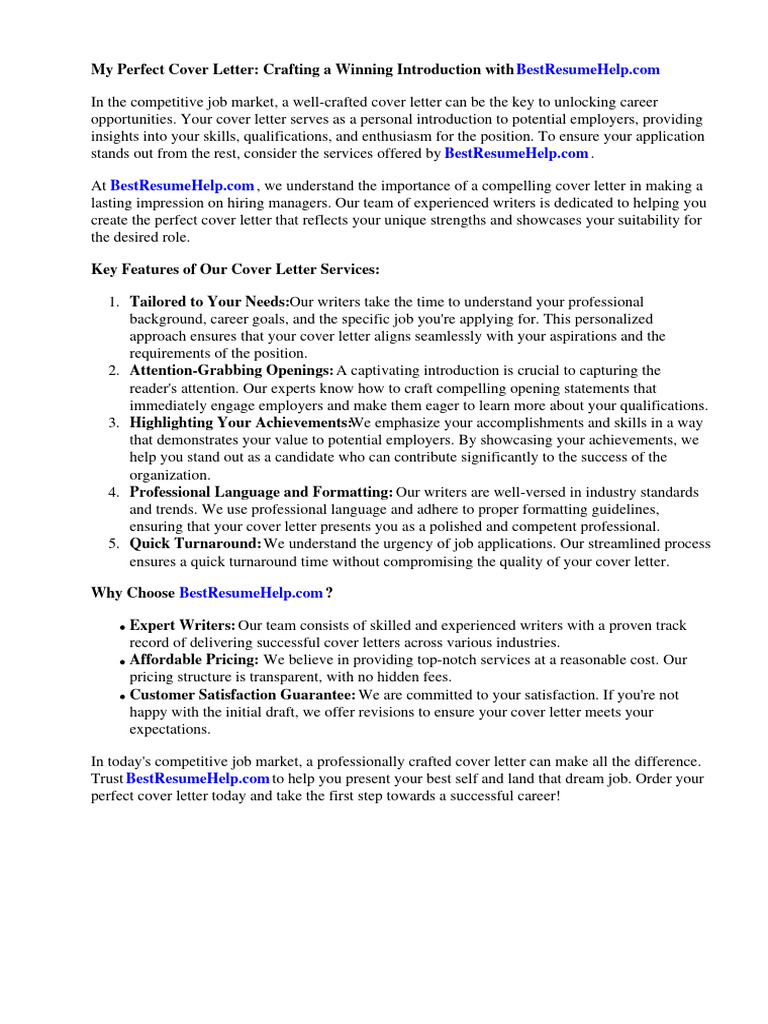 My Perfect Cover Letter | PDF