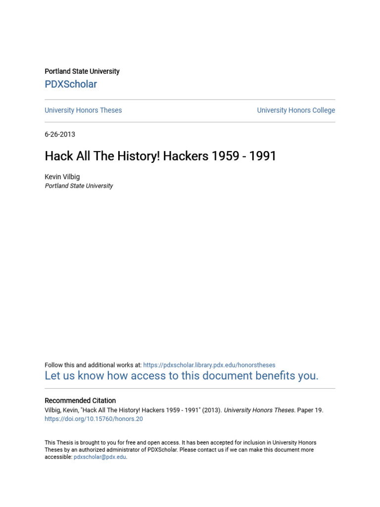 History of Hackers 1959-1991 | PDF | Hacker Culture | Gnu