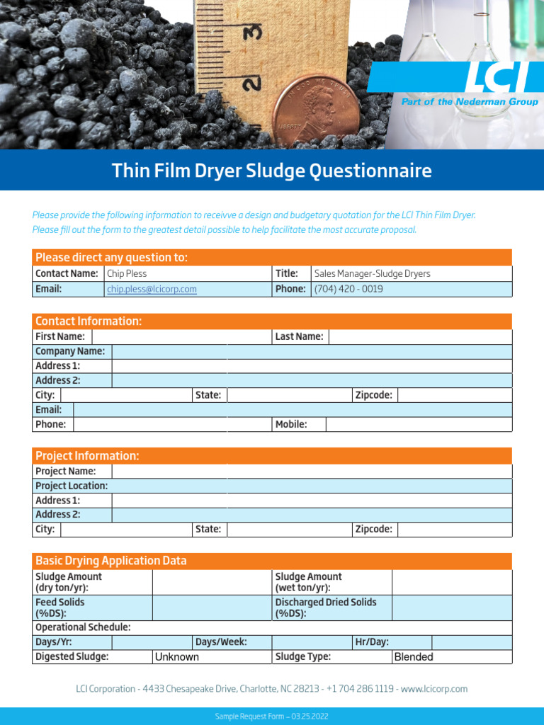 LCI Thin Film Dryer Request Form | PDF