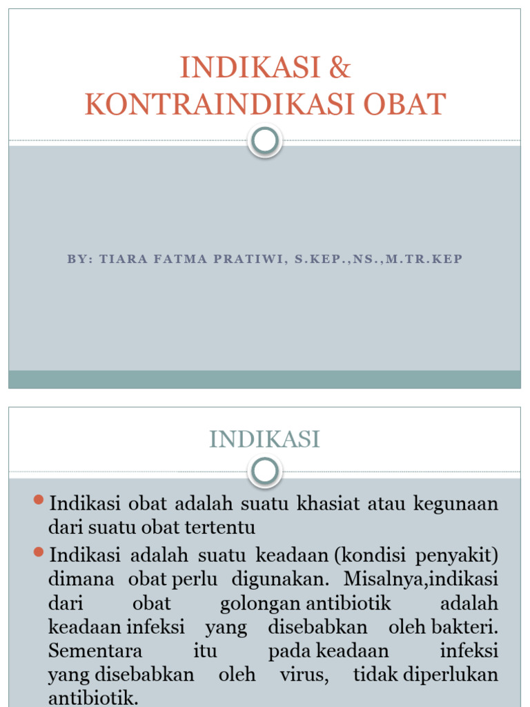 Indikasi Dan Kontra Indikasi Obat | PDF