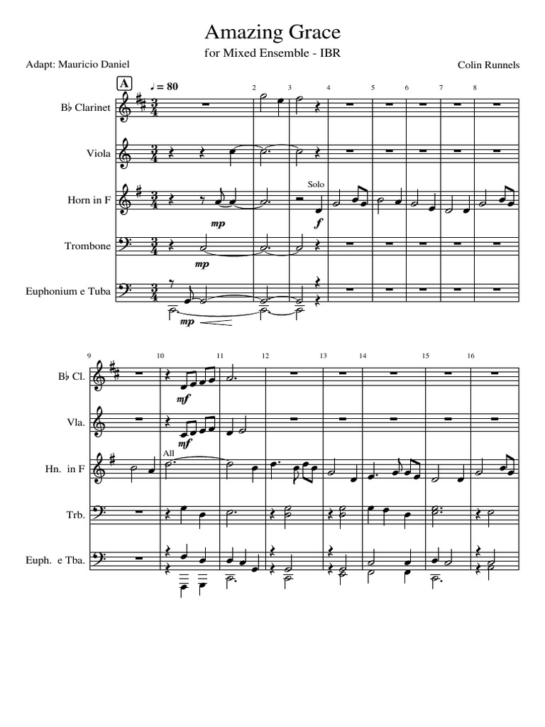 Amazing_Grace - IBR - (Préludio)-Score_and_Parts | PDF | Marching Bands ...