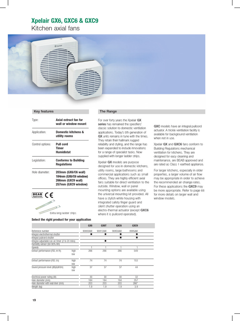 Xpelair GX6 Kitchen Extractor Fan Guide | PDF | Ventilation ...