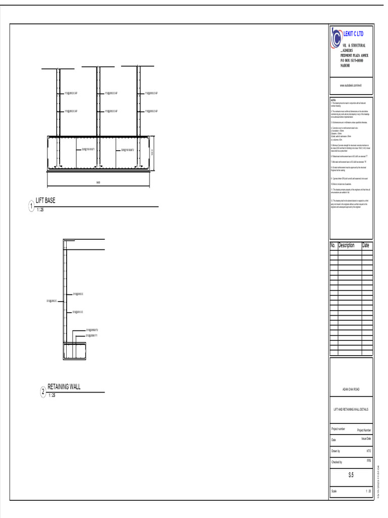 Lift and Retaining Wall Details | Download Free PDF | Architectural ...