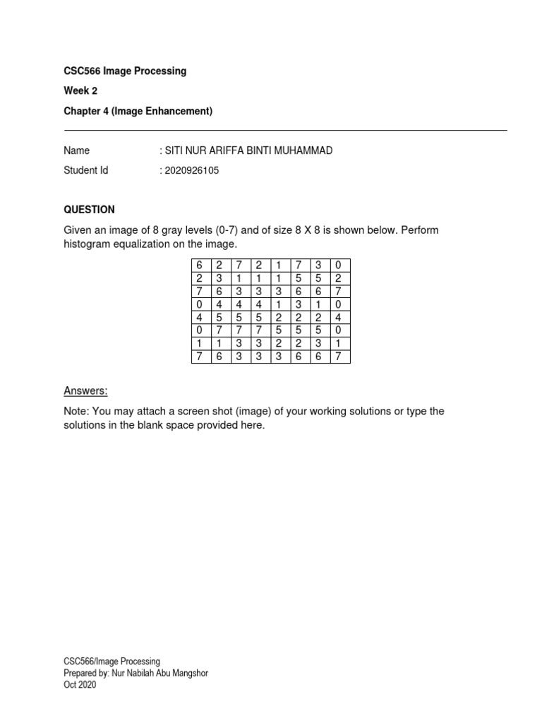 CSC566-Tutorial Histogram Equalization | PDF | Histogram | Teaching ... CSC566-Tutorial Histogram Equalization | PDF | Histogram | Teaching ...