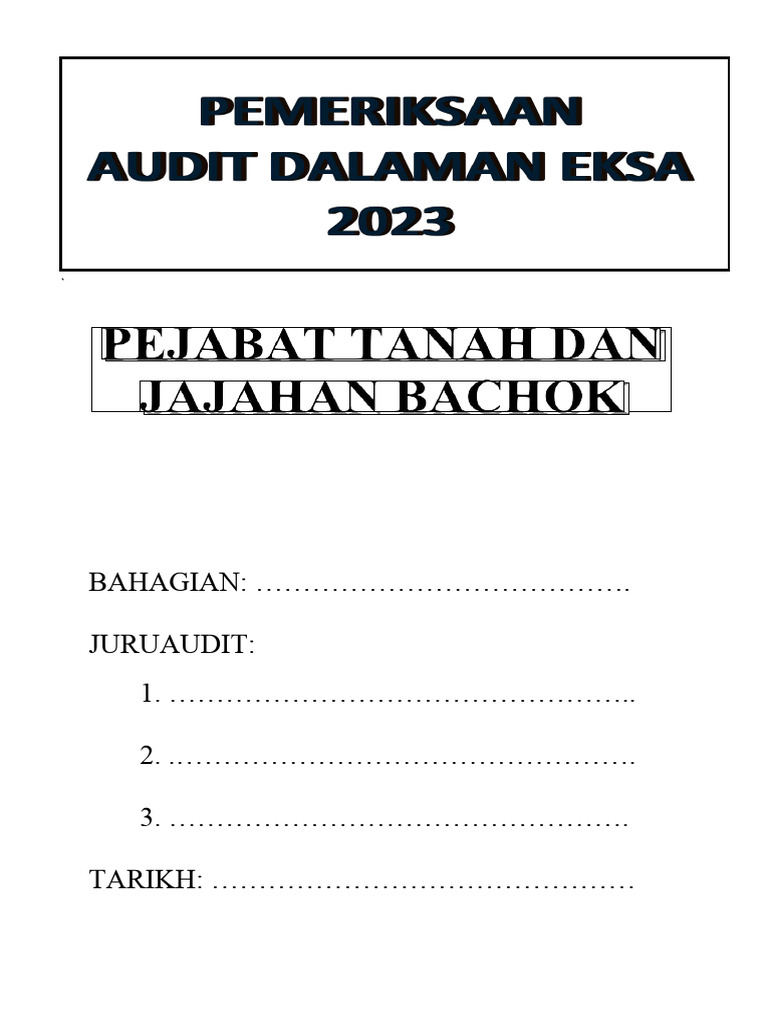 Pemeriksaan Audit Dalaman Eksa 2023 | PDF | Bisnis