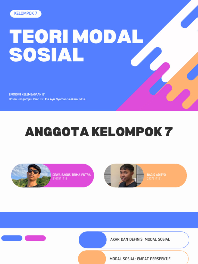 Kelompok 7 - Teori Modal Sosial | PDF