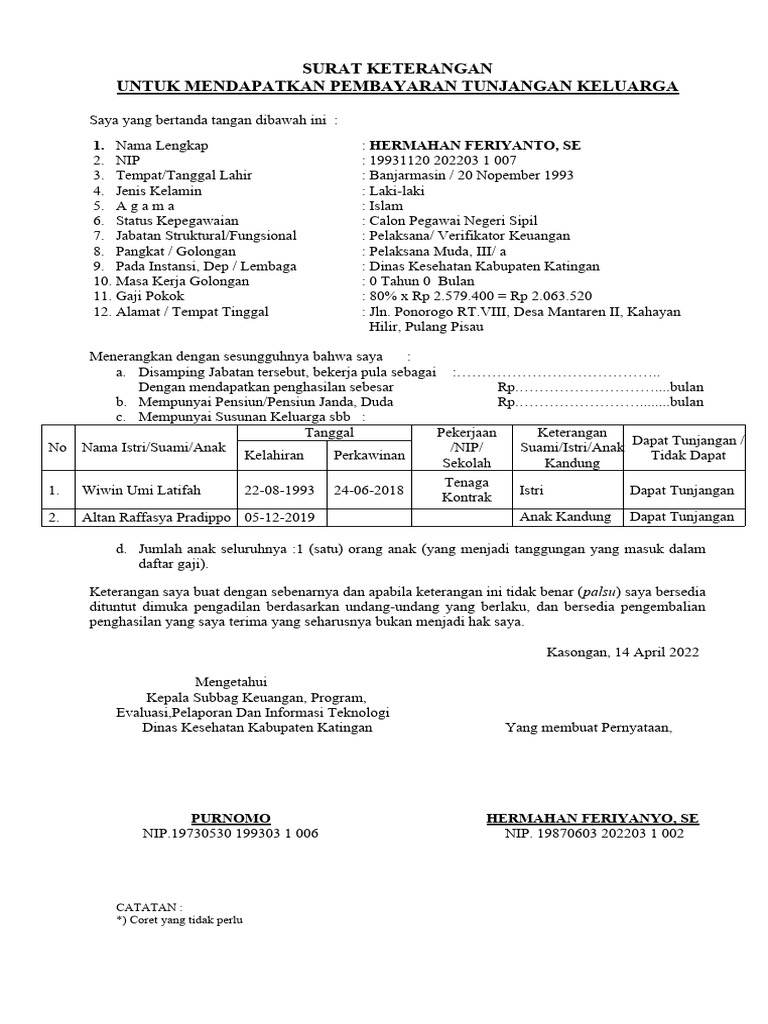 Blanko KP4 2022 Hermahan Feriyanto | PDF