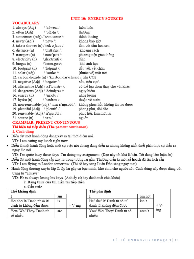 Bài Tập Bổ trợ và nâng cao Anh 7 Global BVV UNIT 10 GLOBAL 7 HS | PDF