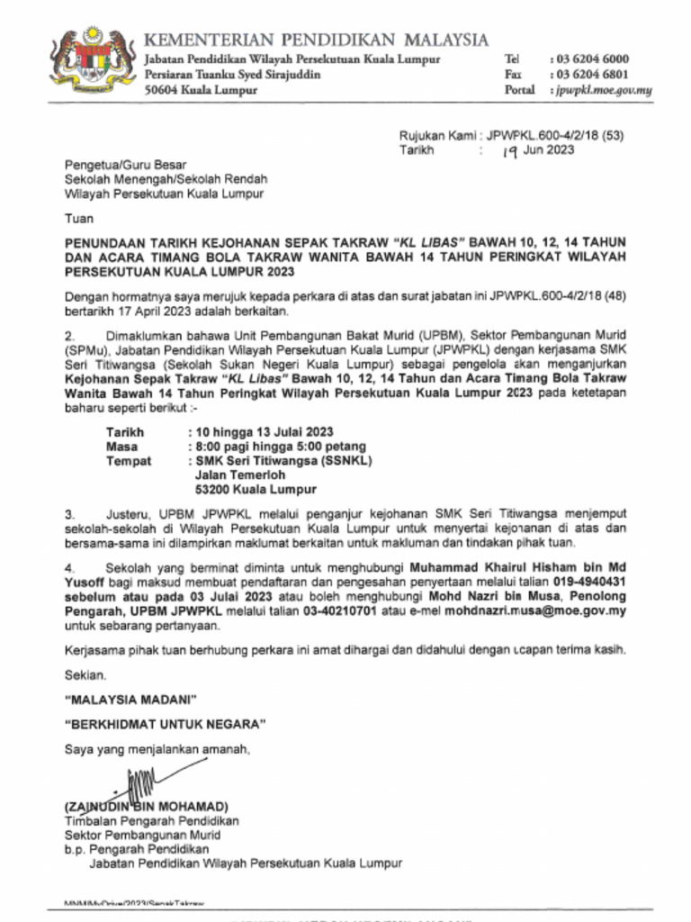 Sepak Takraw - Kejohanan KL Libas 2023 | PDF