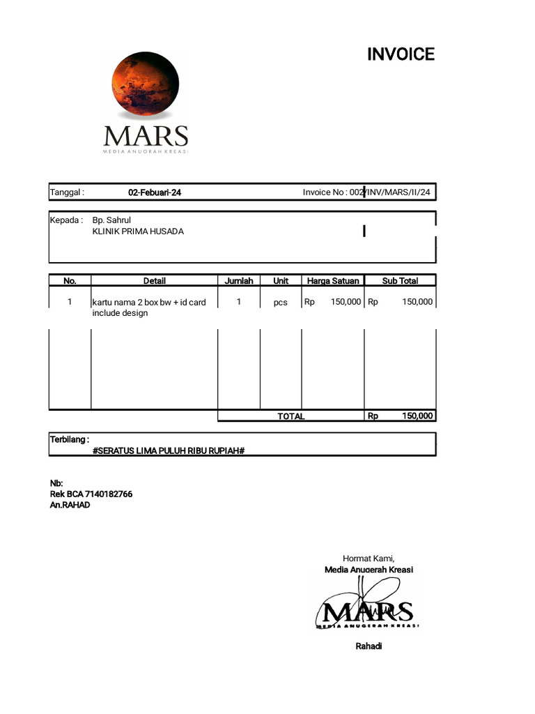 Invoice untuk Klinik | PDF