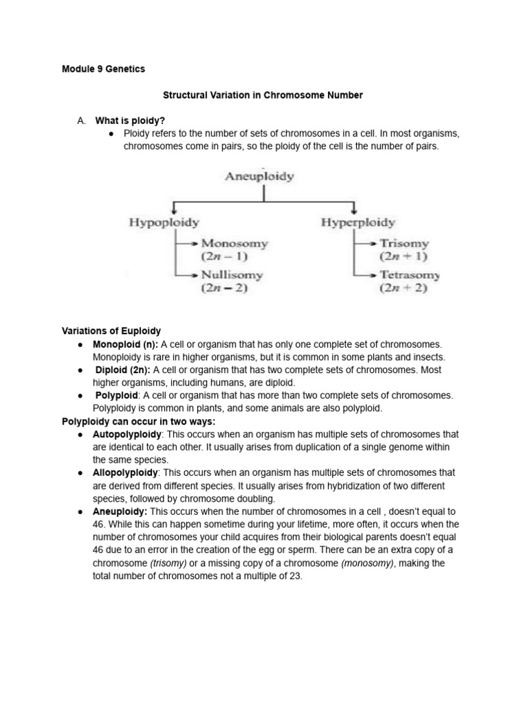 Module 9 Genetics | PDF | Ploidy | Mutation Module 9 Genetics | PDF | Ploidy | Mutation