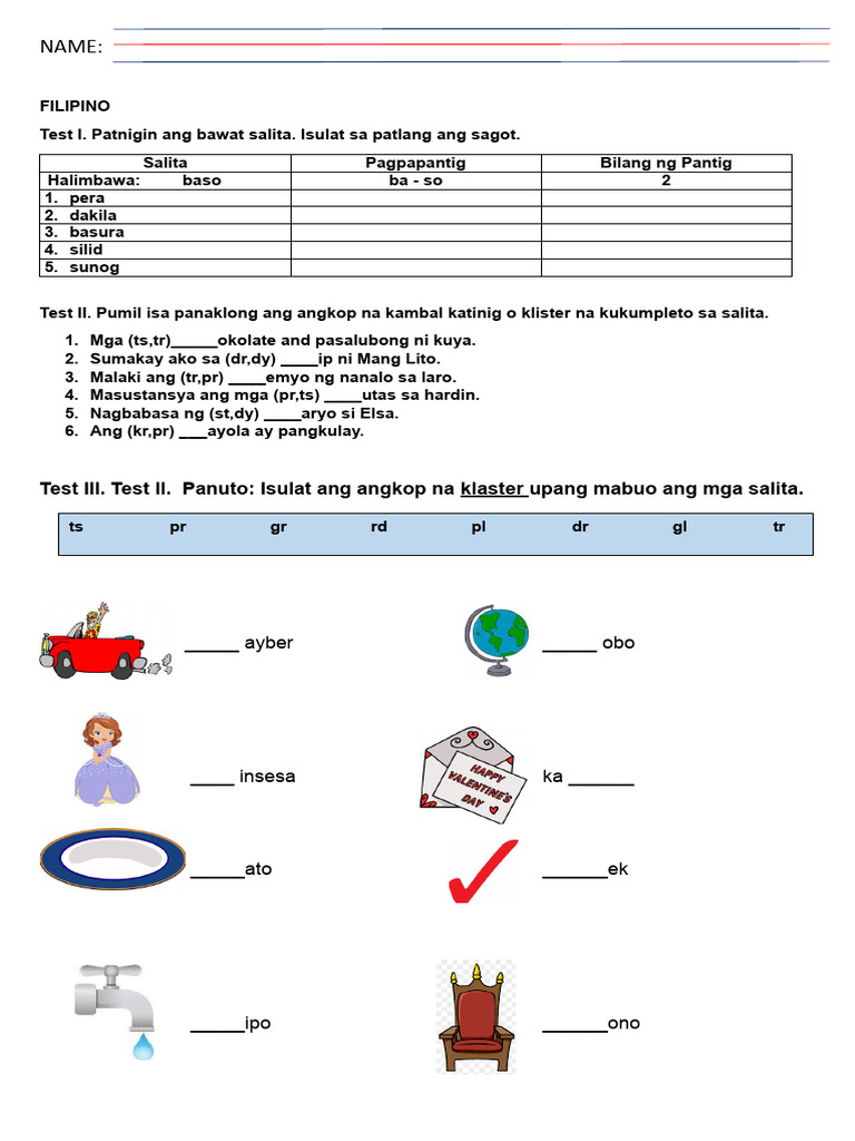 Filipino Unit Test | PDF