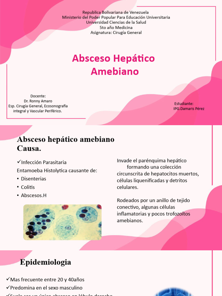 Absceso Hepatico Amebiano (Damaris Perez) | PDF | Medicina CLINICA ...