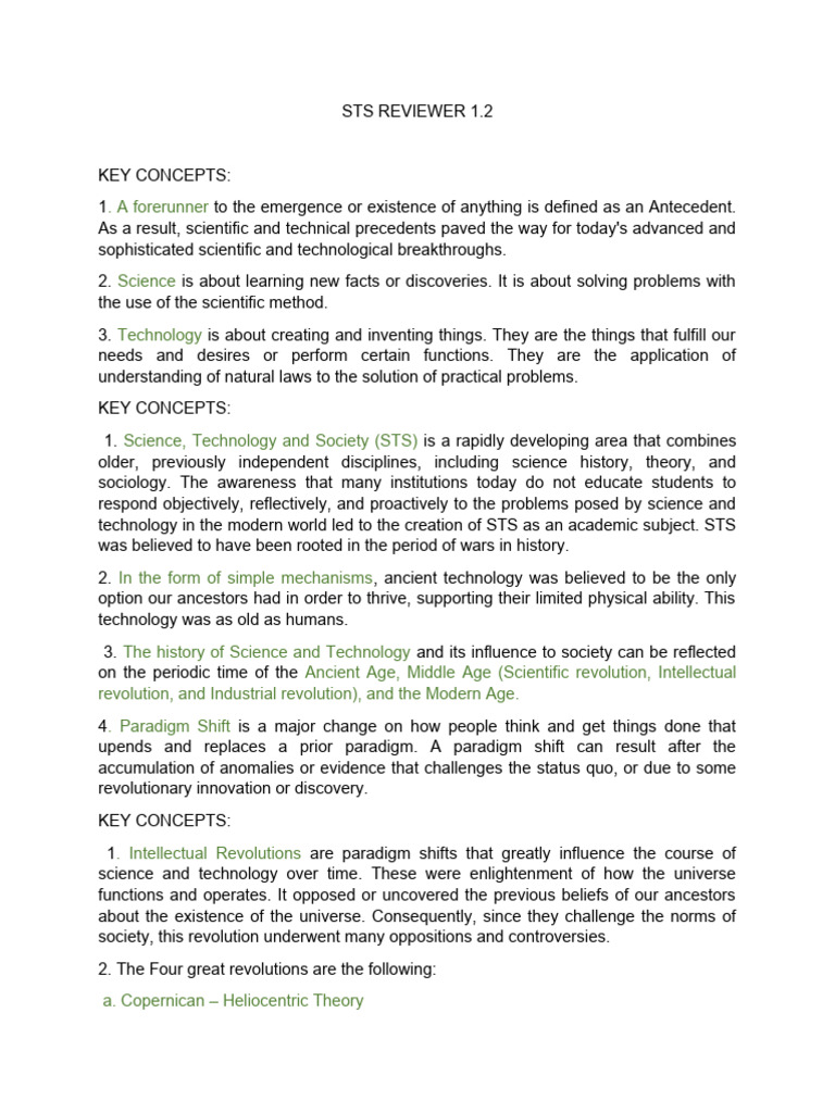 STS Reviewer Midterm | Download Free PDF | Science | Virtue