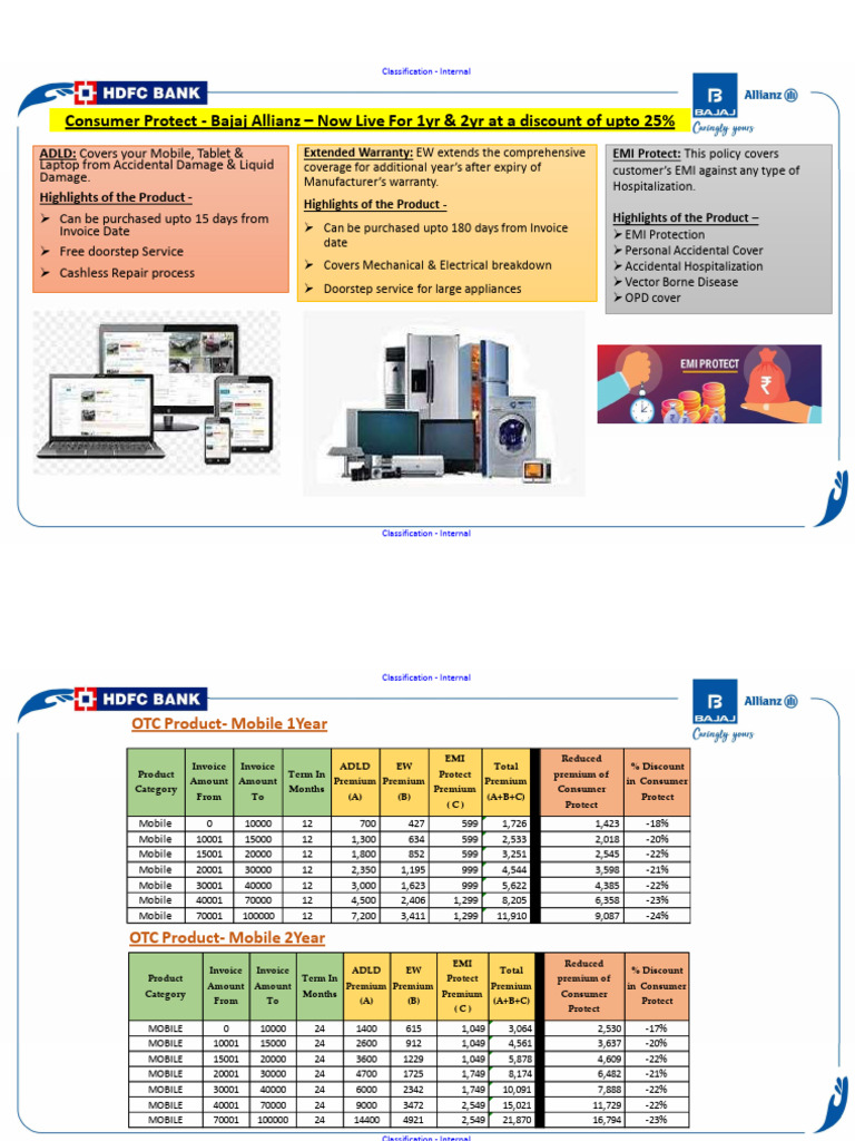Consumer Protect 1&2yrs - Bajaj Allianz | PDF | Insurance | Service Industries